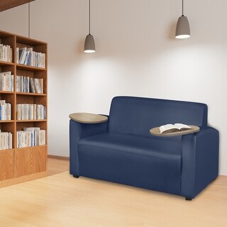 Regency Seating Navy Blue Supernova Tablet Arm Loveseat - Bed Bath ...