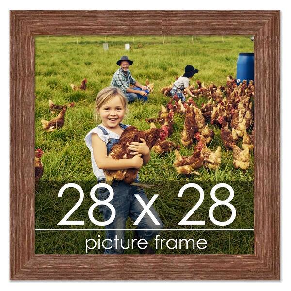 28x28 Frame Brown Barnwood Distressed/Aged Wood Picture Square Frame ...