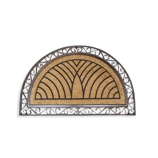 Hand-crafted Elegant Half-round Rubber and Coir Double Doormat - 30" X ...