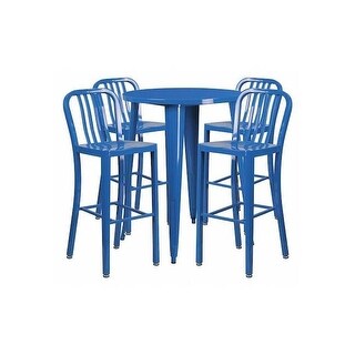 Flash Furniture Blue Metal Bar Set,30RD CH-51090BH-4-30VRT-BL-GG - 1 ...