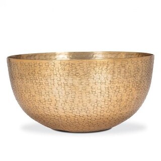 Decorative Gold Color Round Hammered Bowl - Bed Bath & Beyond - 40025542