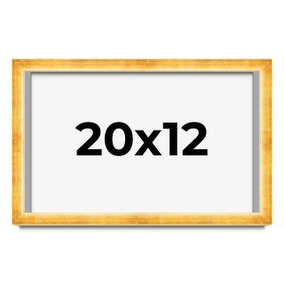 20x12 Shadow Box Frame Gold | 1.625 Inches Deep Real Wood Traditional ...