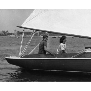 John F Kennedy and Jackie Kennedy sailing Photo Print - Bed Bath ...