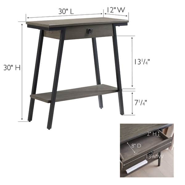 Leick Home Empiria Wood Console Table with Drawer and Metal Frame - Bed ...