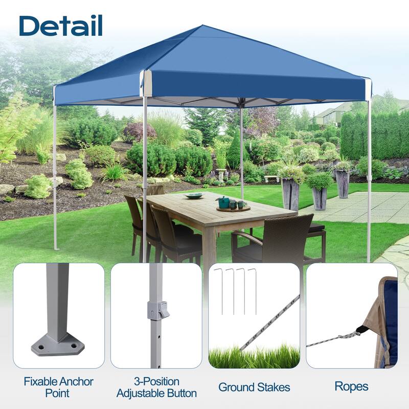 Aoodor 10' x 10' Outdoor Pop Up Canopy Tent, Commercial Instant ...