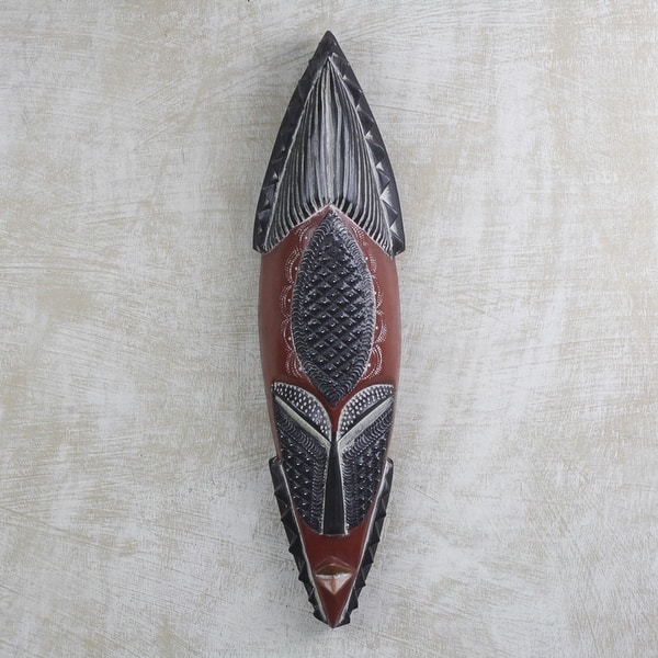 Novica Handmade Ghanaian Ahoufe African Wood And Aluminum Mask - Bed ...