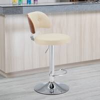 Adjustable Swivel Barstools, Counter Stool with Round Seat - 33.86"-42. ...