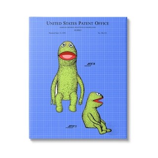 Stupell Frog Puppet Character Blueprint Canvas Wall Art, Design by Karl ...