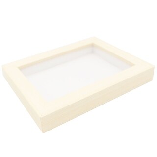 24x30 Shadowbox Wood Frames - White Wash DEEP Shadow Box with a Display ...
