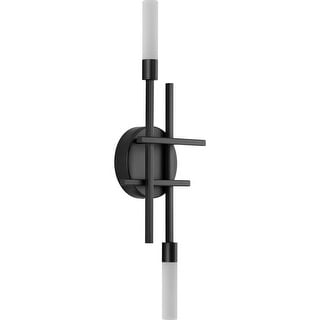 Quadrant LED Collection 2-Light Matte Black Frosted Glass Modern Wall ...