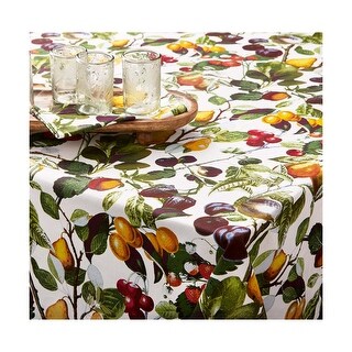 Orchard Fruit Print Tablecloth Cotton Tablecloth, 84"L x 60"W - 60 x 84 ...