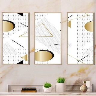 Designart "Glam Circle In Retro Geometrics" Modern Framed Wall Decor ...
