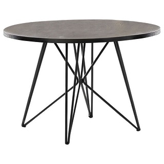 Rennes Black and Gunmetal Round Dining Table - Bed Bath & Beyond - 33352057