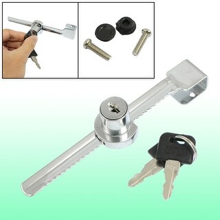 Silver Tone Serrated Type Sliding Glass Showcase Window Lock & Keys ...