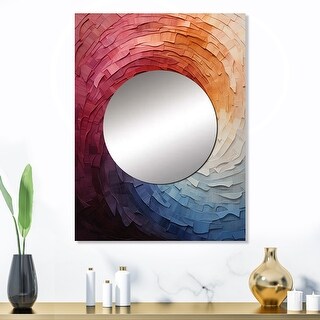 Designart "Colorful Rainbow Wave I" Rainbow Mirror Colorful ...