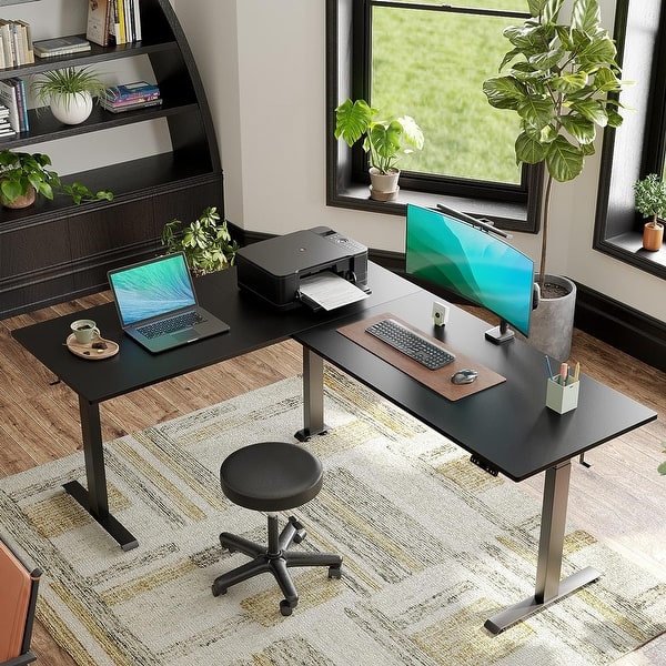FEZIBO/Home Office Furniture/Wood/L Shaped Standing Desk/Desks - Bed ...