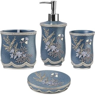 4-Piece Royal Blue Bathroom Set - Bed Bath & Beyond - 42573525