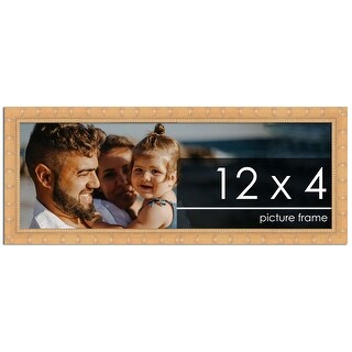 12x4 Bamboo Wood Tone Complete Wood Picture Frame with UV Acrylic, Foam ...