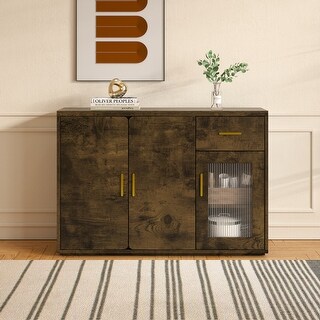Modern Wood Storage Cabinet, Free Standing Sideboard with Door - Bed ...