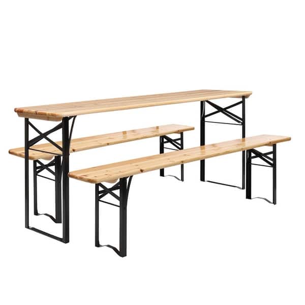 Indoor/Outdoor Solid Wood Folding Picnic Dining Set - Bed Bath & Beyond ...