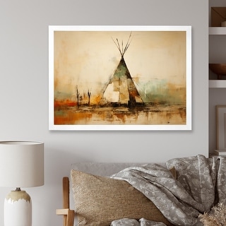 Designart "Yellow Native Tipi Rhythms Collage I" Native American Art ...