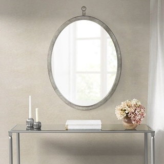 Oval Decorative Wall Hanging PU Covered MDF Framed Mirror - Bed Bath ...