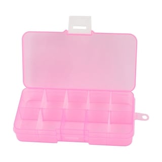 Pink Plastic Adjustable 10 Slots Storage Tool Box Craft Organizer - 5 ...