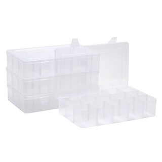 Grid Storage Boxes, 15 Adjustable Divider Compartments (10.9 x 6.5 x 2. ...