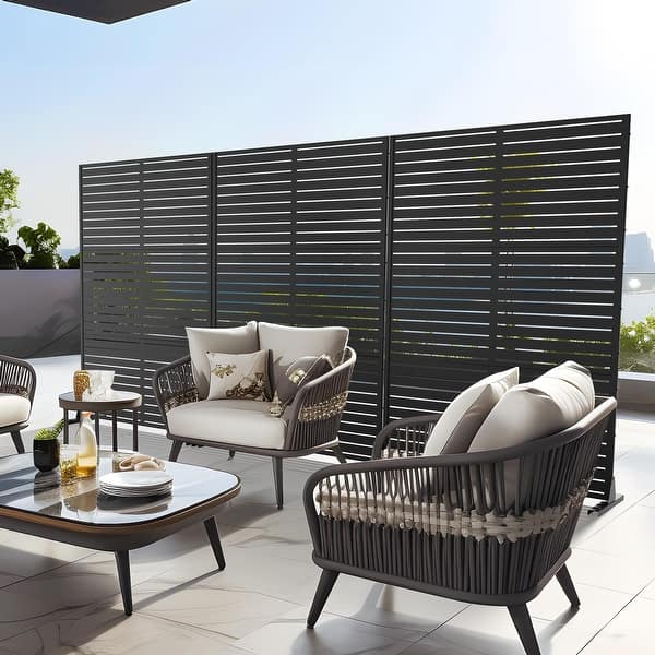 Louvered Metal Privacy Screen Panel Free Standing - 72*47 - Bed Bath ...