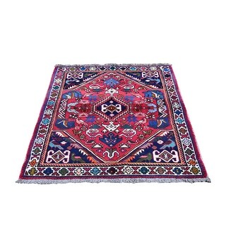 Shahbanu Rugs Red New Persian Shiraz Animal Figurines Natural Wool Hand ...