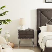 Queen Wooden Slats Support Platform Upholstery Bed Frame Stitched ...