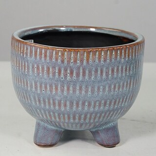 Light Blue Reactive Glaze Footed Planter - Bed Bath & Beyond - 42466503