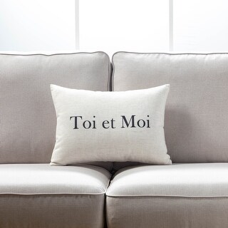 Toi Et Moi Text On White Pillow Cover - Bed Bath & Beyond - 41974927
