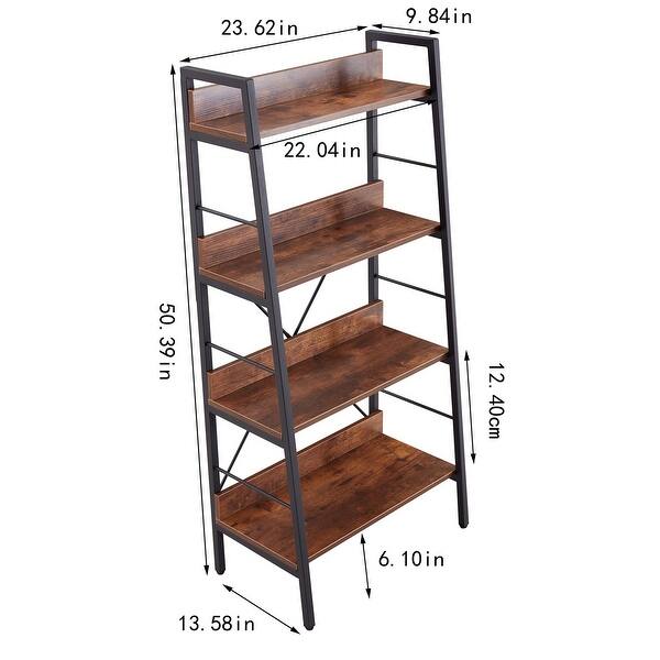 4 Layer Display Bookshelf H Ladder Shelf Storage Shelves Rack Shelf ...