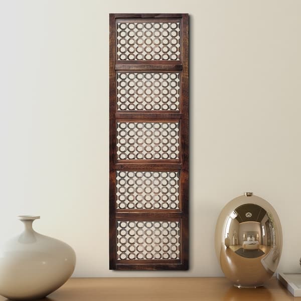 Decorative Mango Wood Wall Panel with See Through Circular Pattern ...