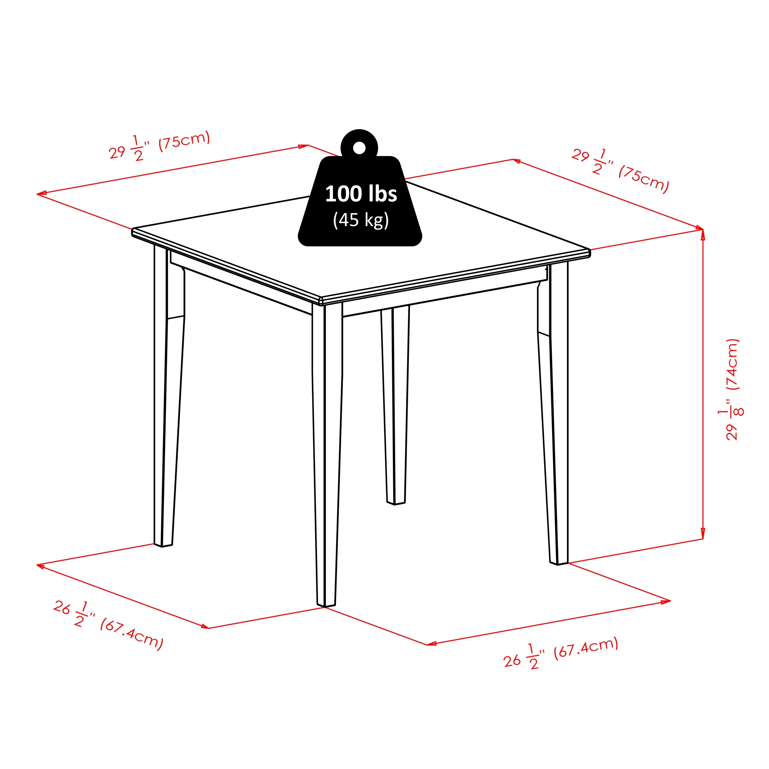 square dining table dimensions