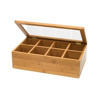 Lipper International 8 Compartment Tea Box with Acrylic Lid Removeable ...