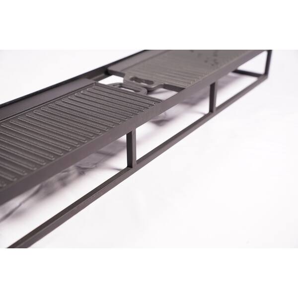 Black Patio BBQ Grill Shelf with Two Cooking Pan - On Sale - Bed Bath ...