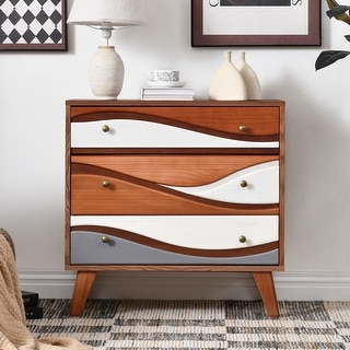 3-Drawer Accent Chest with Sculpted Wave Fronts - Bed Bath & Beyond ...