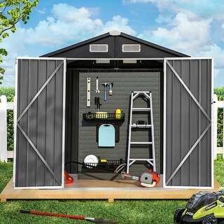 6x4 ft Metal Sheds & Outdoor Storage Tool Shed with Lockable Door - Bed ...
