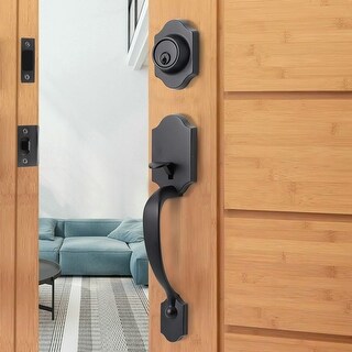 Satin Nickel Entry Door Lock Sets Azdele Satin Nickel Front Door Handle ...