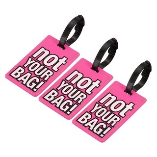 3Pcs PVC Tag Identifier Label, Not Your Bag Pattern Pink - Bed Bath ...