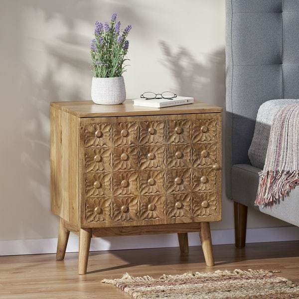 Cooney Boho Handcrafted Acacia Wood Nightstand by Christopher Knight ...
