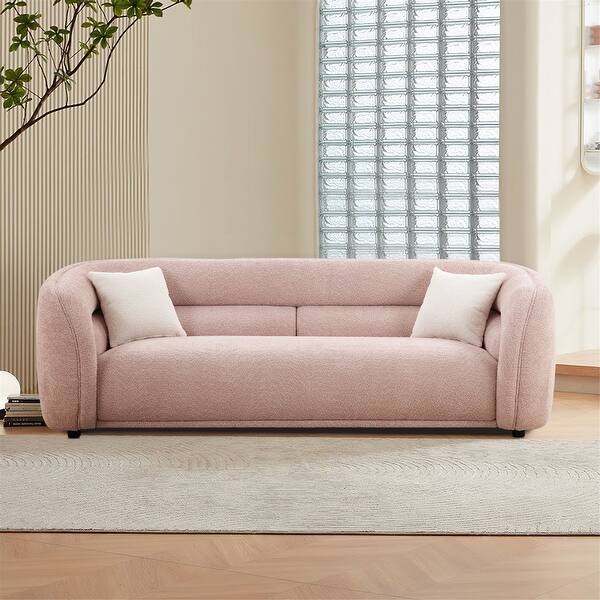 Modern Pink Curved Sofa Counch for Living Room - Bed Bath & Beyond ...