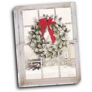 On the Farm Window View 16x20 Gallery Wrapped Stretched Canvas - Bed ...