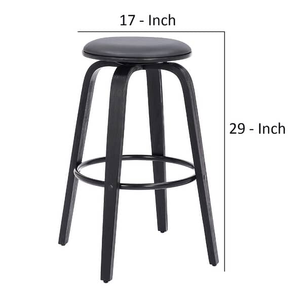30 Inch Swivel Bar Stool, Wood and Vegan Faux Leather, Grey - Bed Bath ...