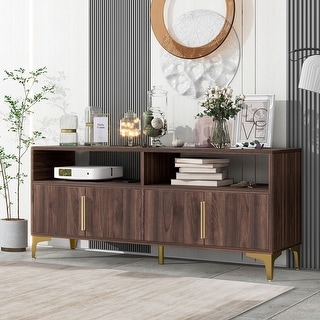 Concise Modern Style Sideboard with Magnetic Suction Doors,58” L - Bed ...