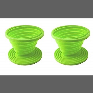 2-Pk Silicone Coffee Filter Collapsible Dripper Outdoors Camping ...