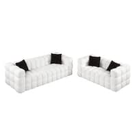 Cloud Sofa, Boucle Fabric Couches Include 3-Seater Couch&Loveseat Sofa ...