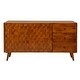 55" in Farmhouse TV Stand Honeycomb Pattern Media Console Cabinet with ...